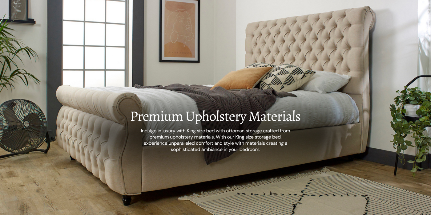 Lucy High End Bed Frame - Cream Plush / Tall Headboard / 5FT Kingsize ...