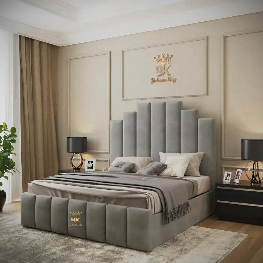 Meadow Art Deco Bespoke Bed Frame - 4'6 Double - Ottoman Storage ...