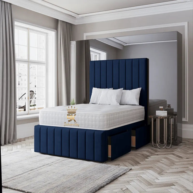 Luna Divan Bed With Storage + Mattress Kingsize | Bedroomking