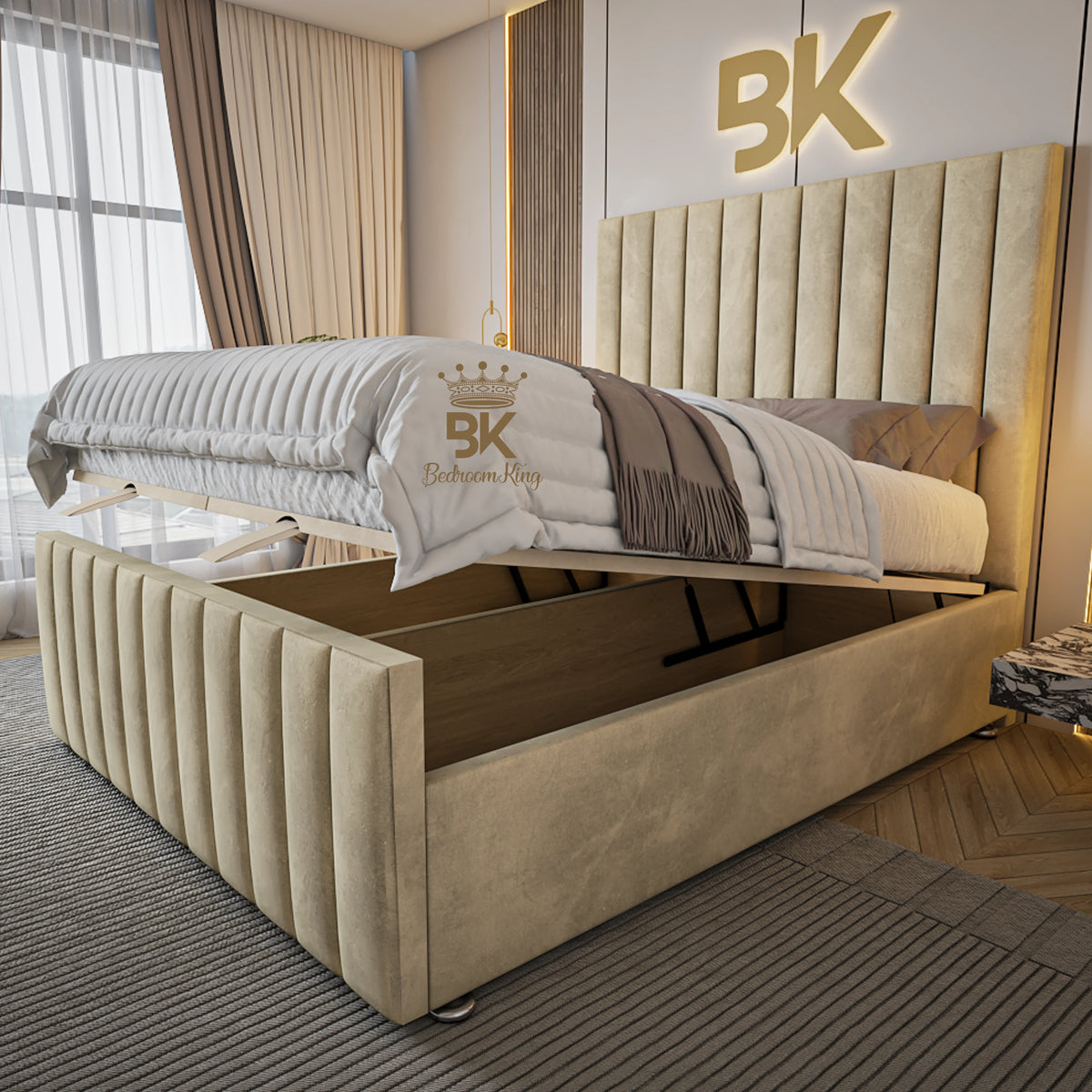 Dreams Upholstered Ottoman Bed - 5ft Kingsize - Coniston Cream ...