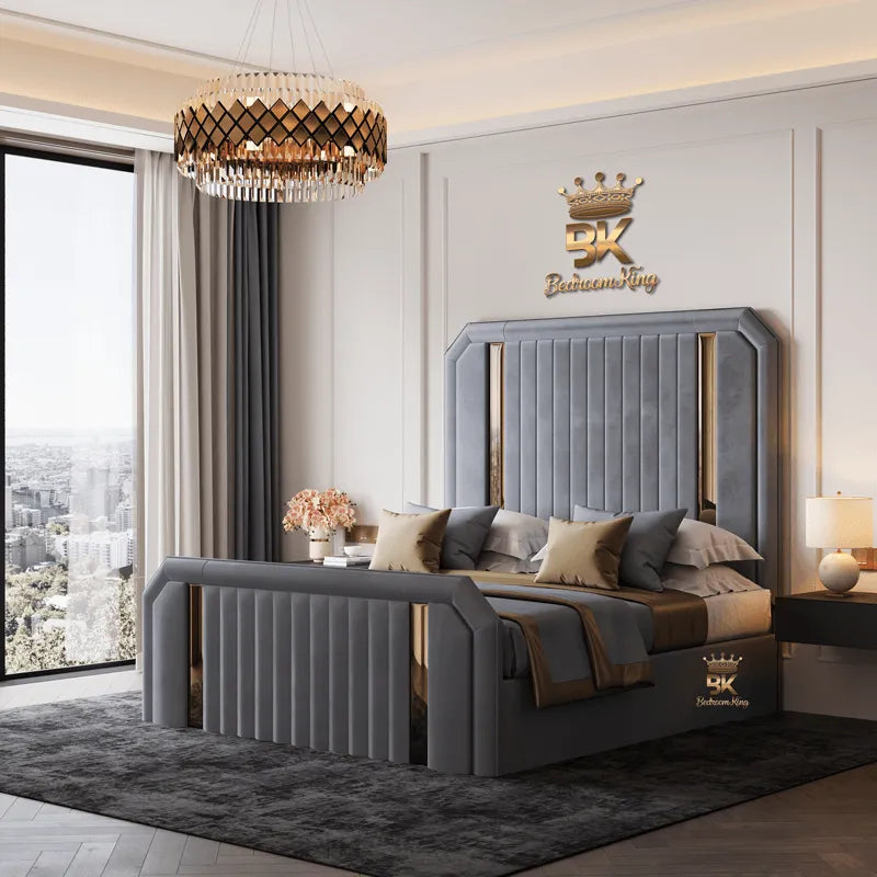 Honey Mirror Bedframe - Gold/Chrome Finish - 6ft Superking – Bedroomking