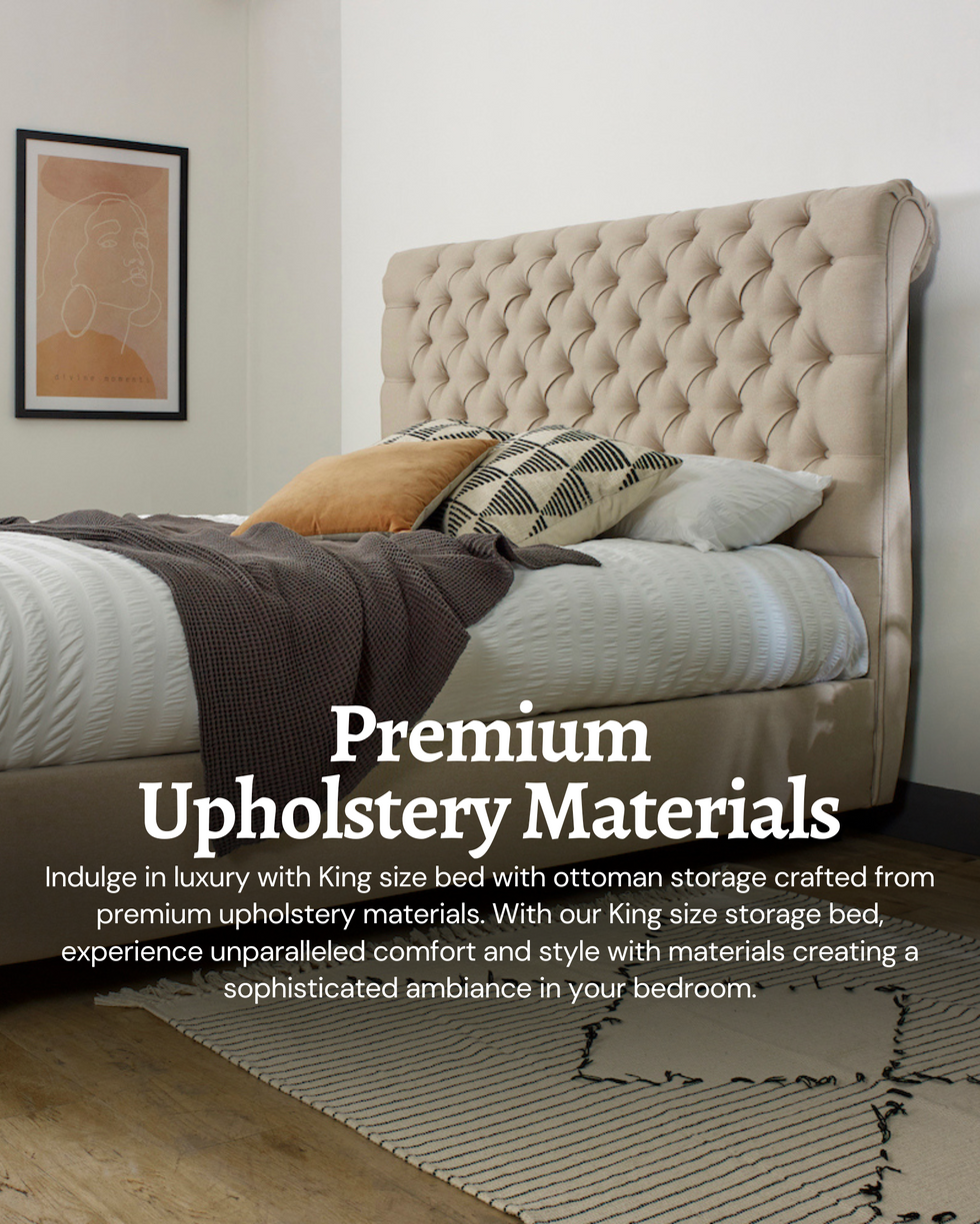 Lucy High End Bed Frame - Cream Plush / Tall Headboard / 5FT Kingsize ...